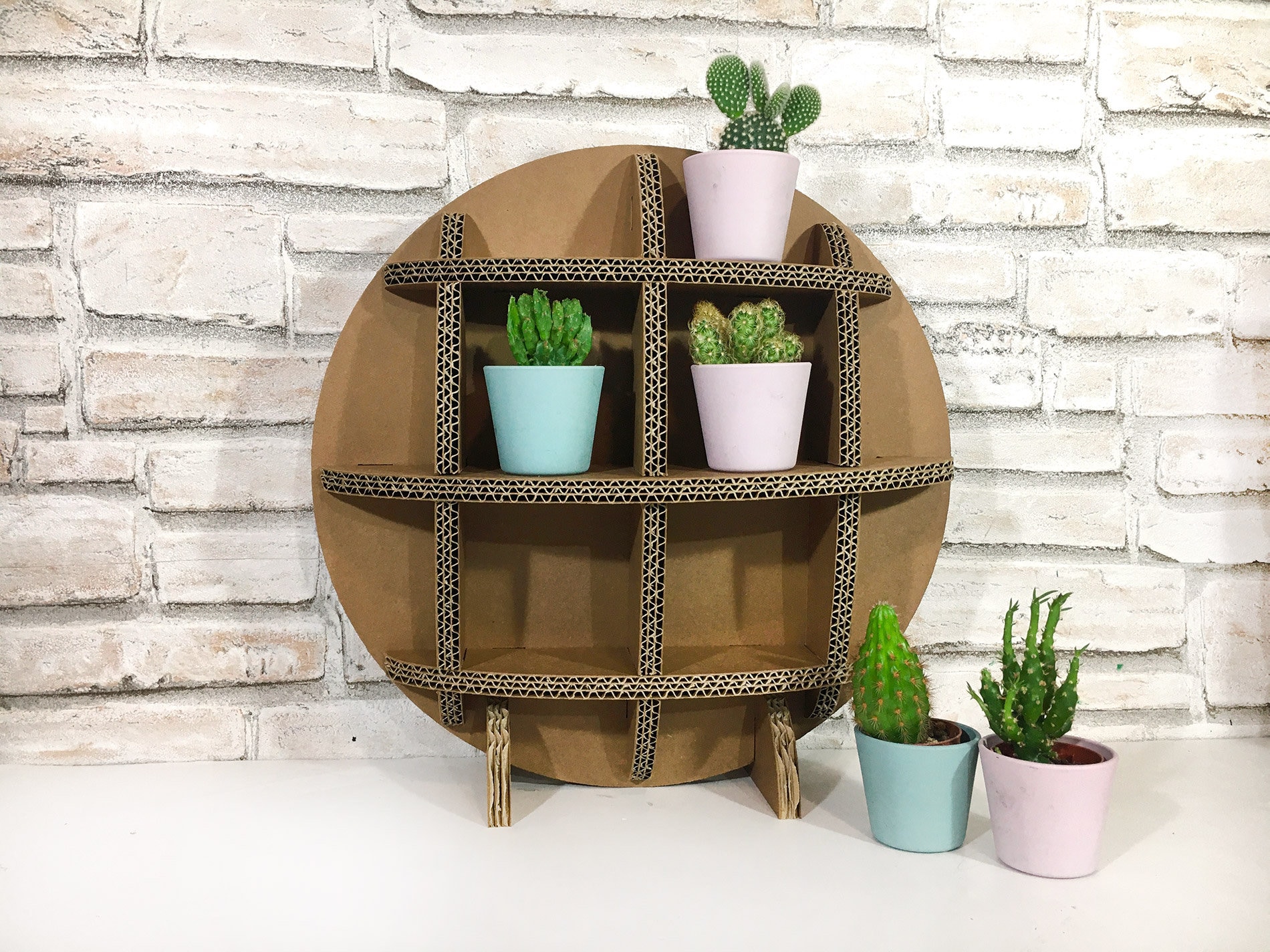 Moon Shelf Tabletop Cardboard Display Risers Geometric | Etsy