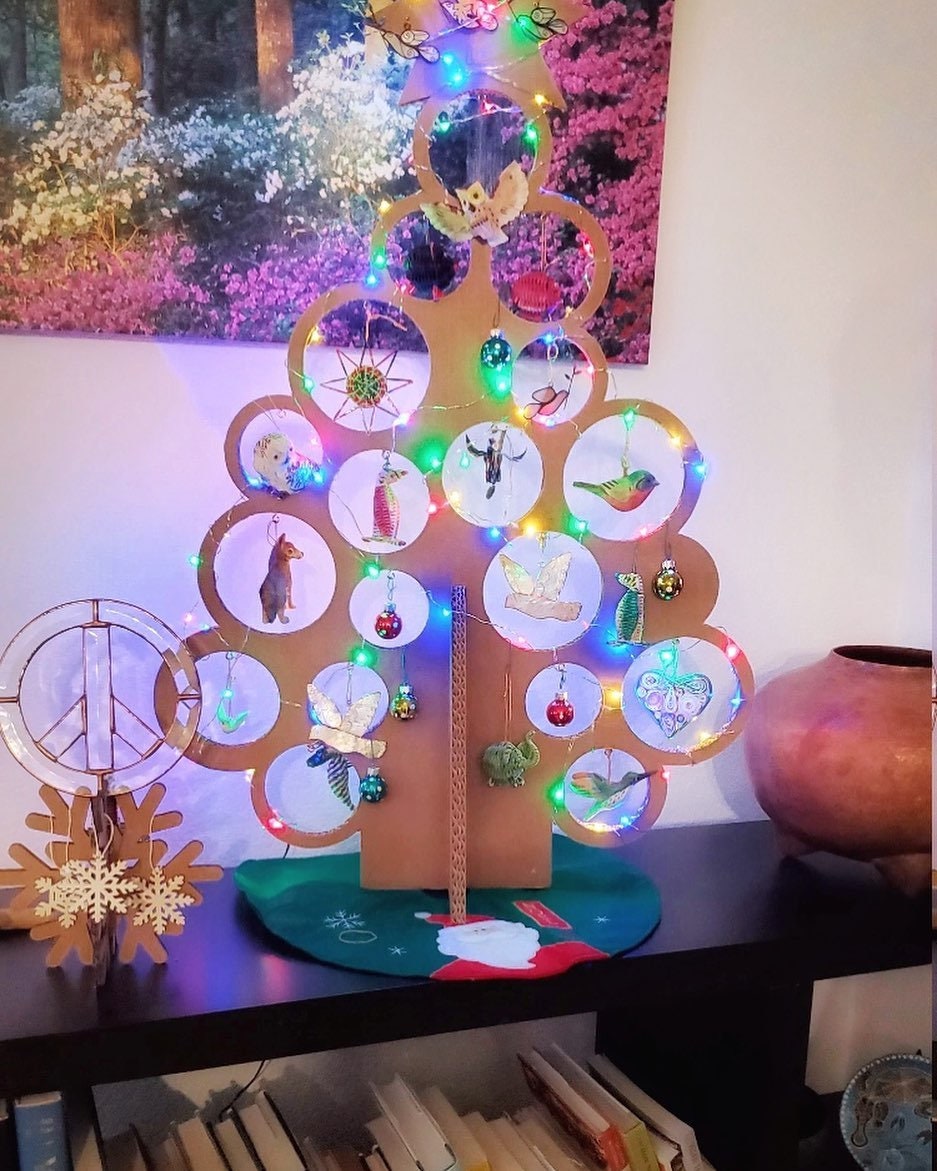 40" Ornament Display Tree Stand, Cardboard Christmas Tree, Christmas ...
