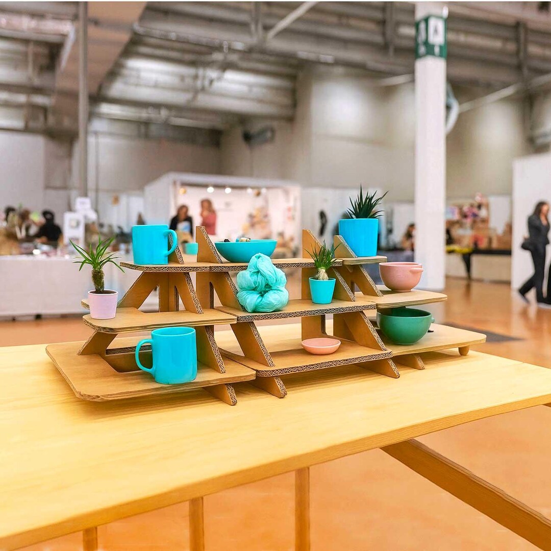 Bergen Set – Cardboard Countertop Steps Display – Eco Tiered Stand for Fairs, Shops, Jewelry ...