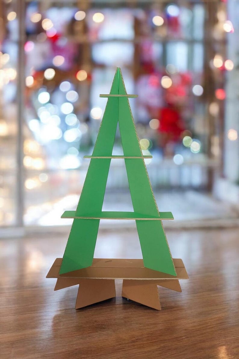 Triangular Cardboard Display Stand With Shelves, Christmas Tree Shape ...