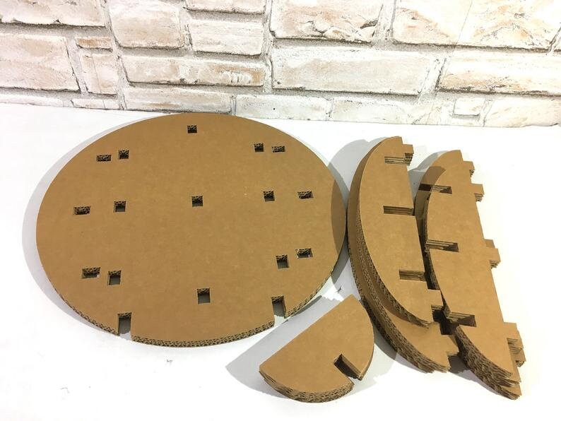 Moon Shelf Tabletop Cardboard Display Risers Geometric | Etsy