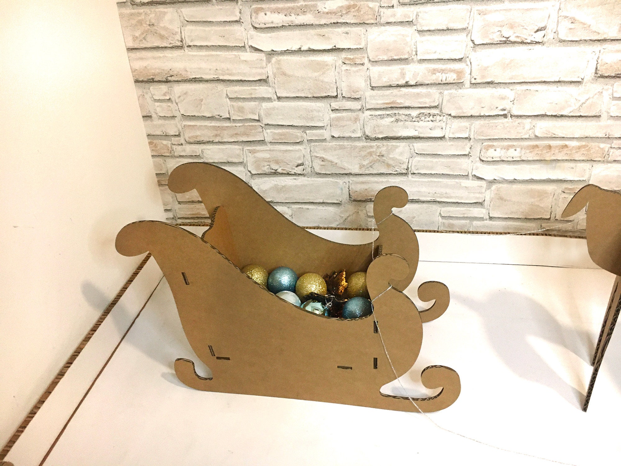 Cardboard Christmas Sleigh Santa Sleigh Christmas Decor for - Etsy UK