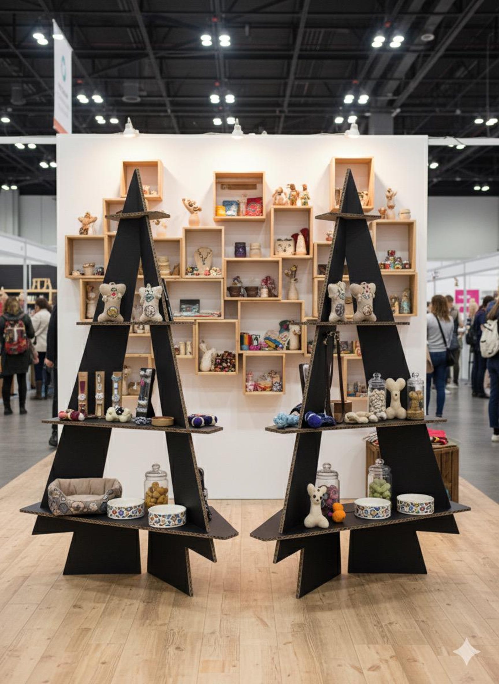 Triangular Cardboard Display Stand With Shelves, Christmas Tree Shape ...