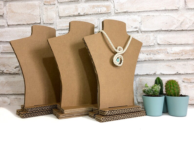 3 Cardboard Jewelry Display Ideas Modern Jewelry Bust - Etsy