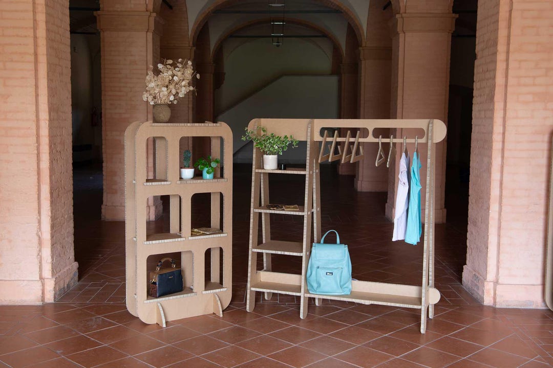 SET SILKY: Double Shelving Unit With Rack, Garment Rack, Retail ...