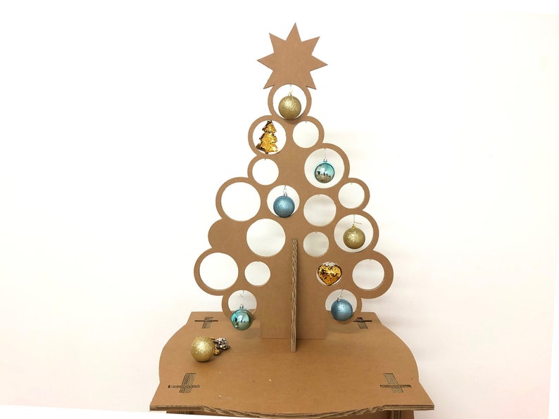 40" Ornament Display Tree Stand, Cardboard Christmas Tree, Christmas ...