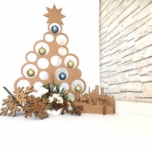 40 Ornament Display Tree Stand, Cardboard Christmas Tree, Christmas ...