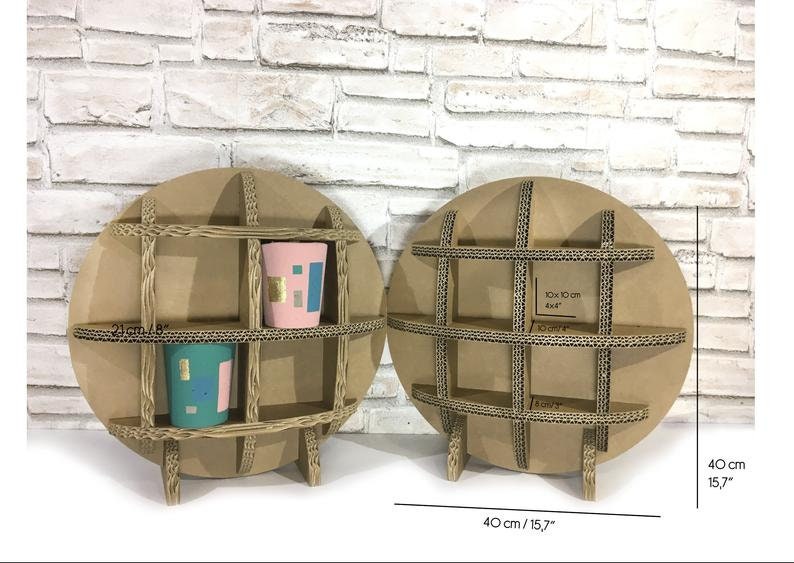 Moon Shelf Tabletop Cardboard Display Risers Geometric | Etsy