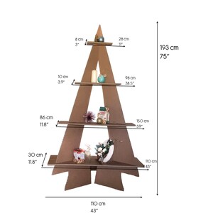 Green Pine: Christmas Tree Display With Shelves, Holiday Retail Display ...
