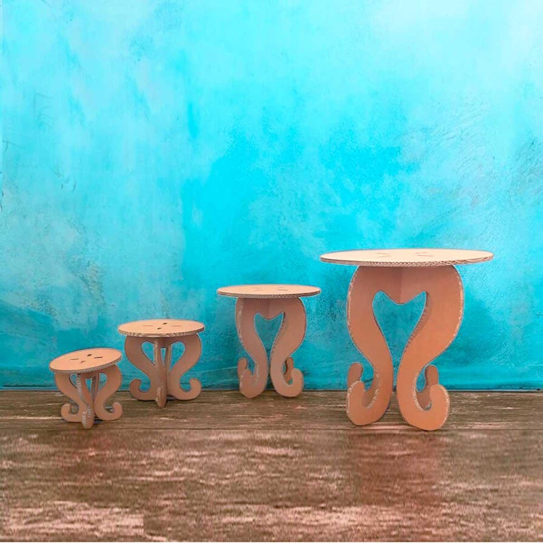Versatile Cardboard Display Set: 2 Display Tables + 2 Tabletop Risers ...