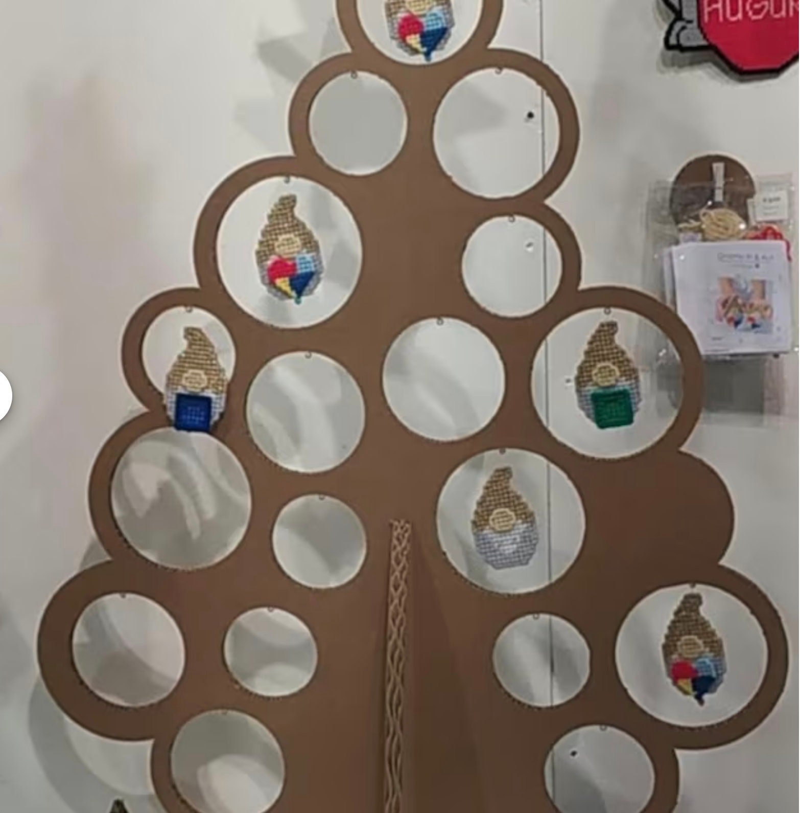 40" Ornament Display Tree Stand, Cardboard Christmas Tree, Christmas ...