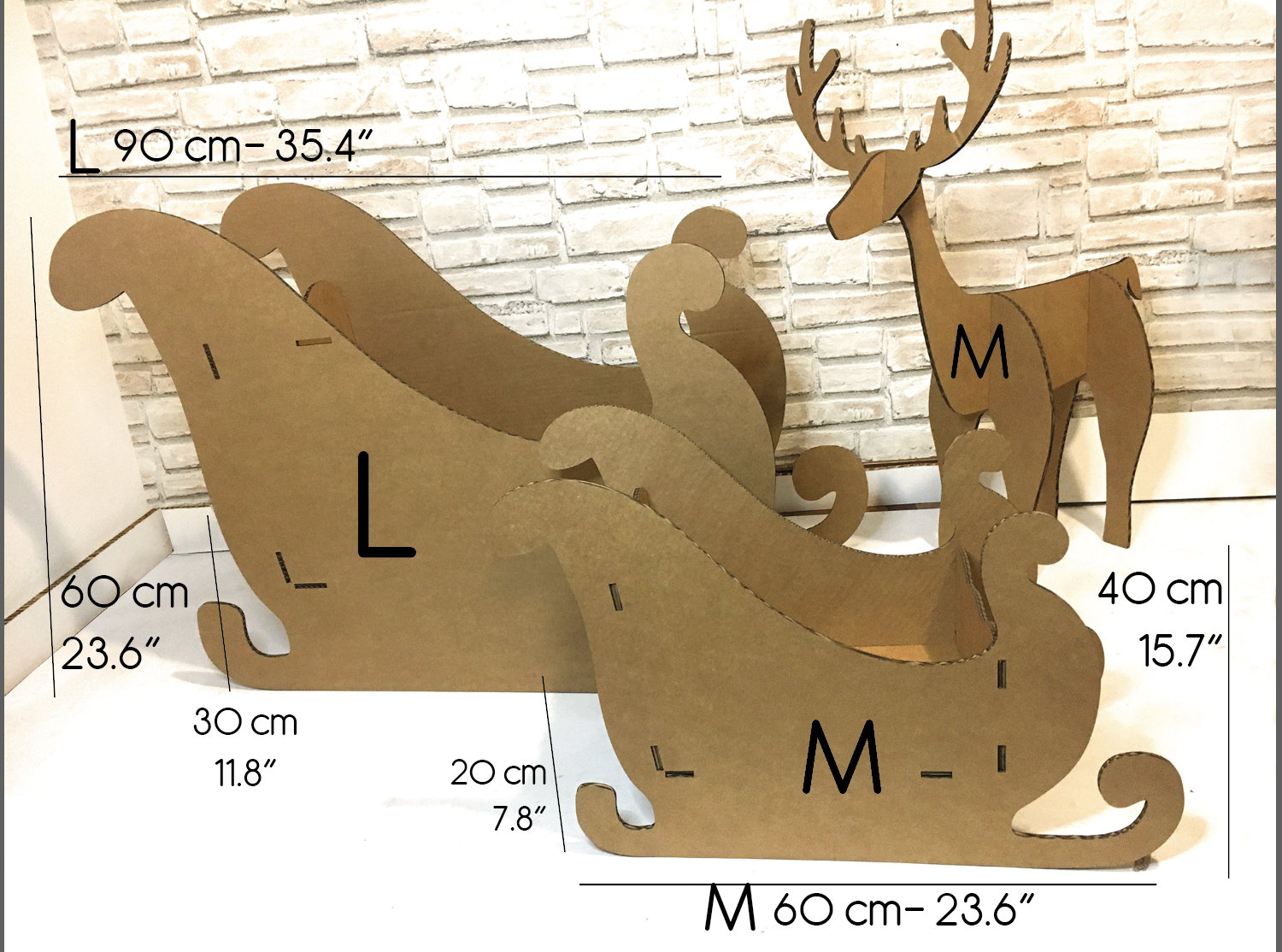 Cardboard Christmas Sleigh Santa Sleigh Christmas Decor for - Etsy UK