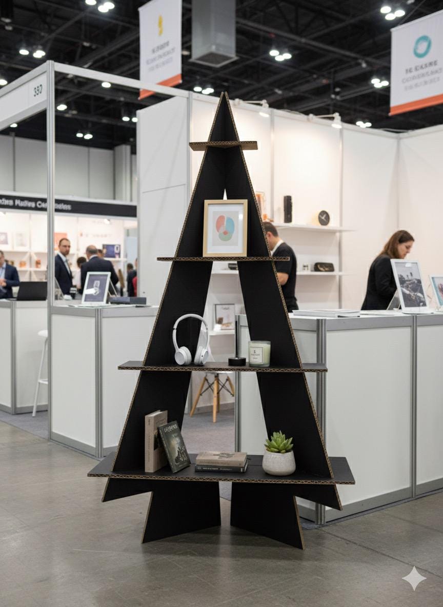 Triangular Cardboard Display Stand With Shelves, Christmas Tree Shape ...