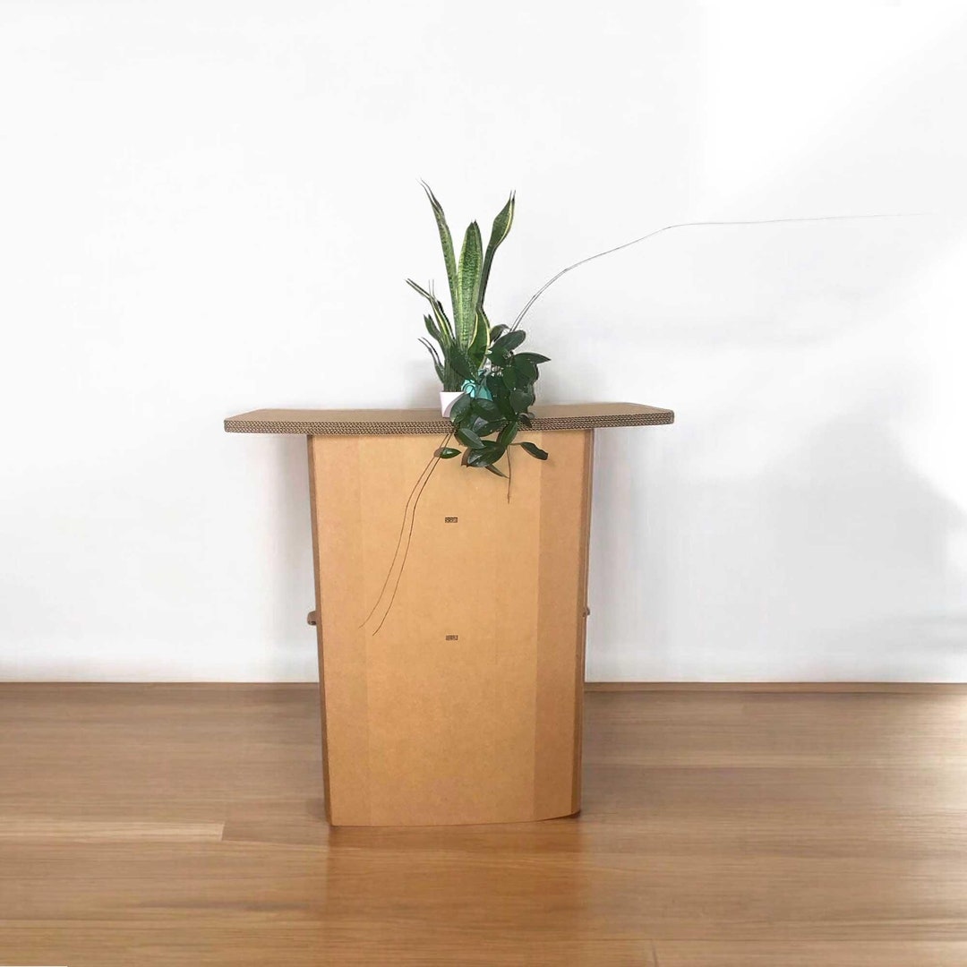 Curved Cardboard Vendor Table With Shelves and With Branded Front ...