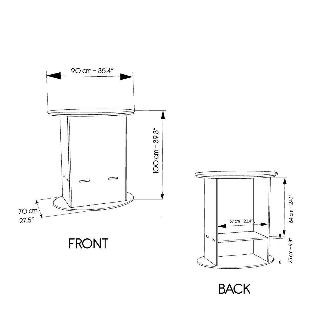 Sleek Round Cardboard Display Table With Branded Front -gift Wrapping ...
