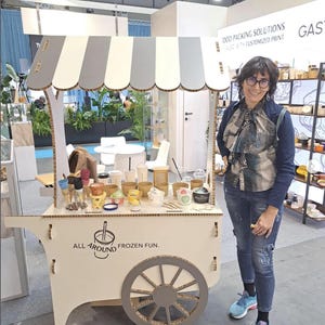Honeycomb Cardboard Kiosk Cart | Pop-up Display Stand for Fairs ...