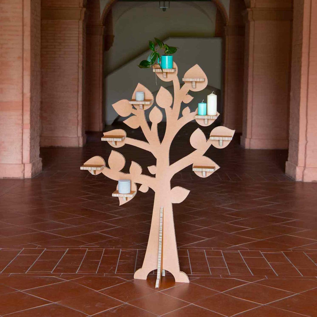 Coffee Tree Cardboard Display Stand With Shelves – Eco Friendly Trade ...