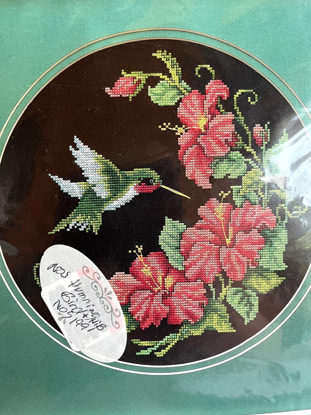 Dimensions Hummingbird Hibiscus Cross Stitch Kit 1990s on Black ...