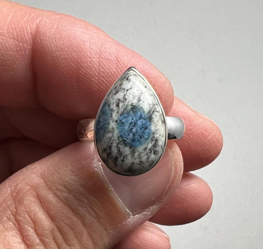 K2 Azurite and Granite .925 Sterling Silver Ring Size 6 - Etsy