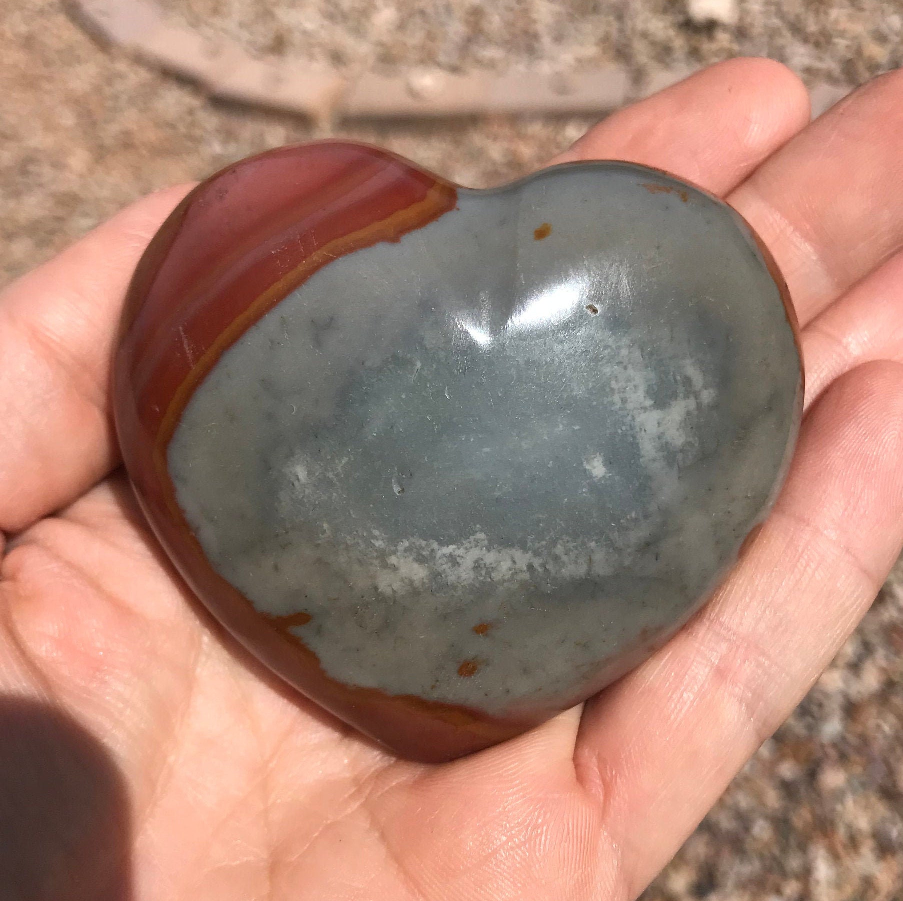 Polychrome Jasper Heart Madagascar 7.7 oz | Etsy