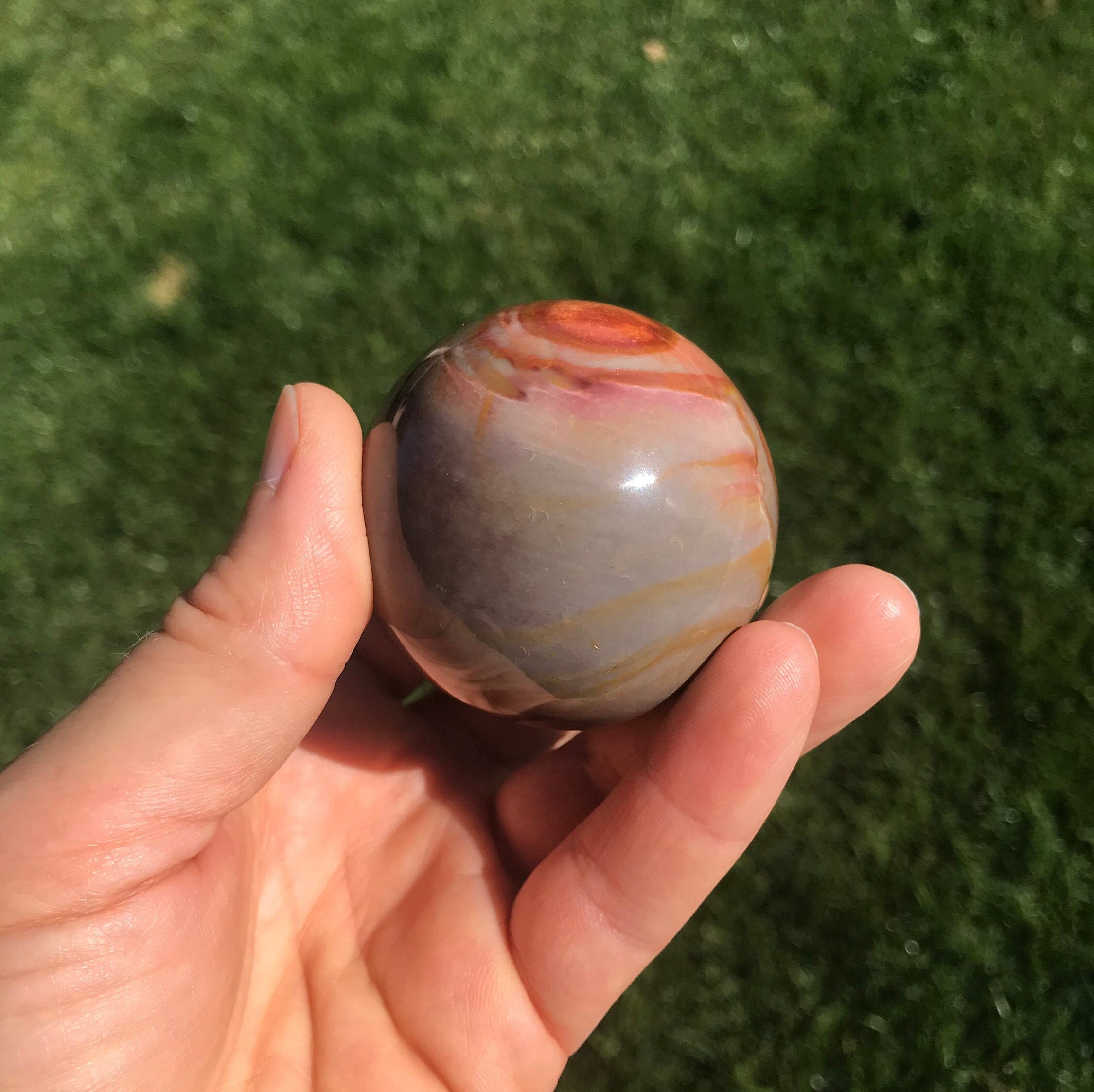 Polychrome Jasper Sphere comes with a clear acrylic stand | Etsy