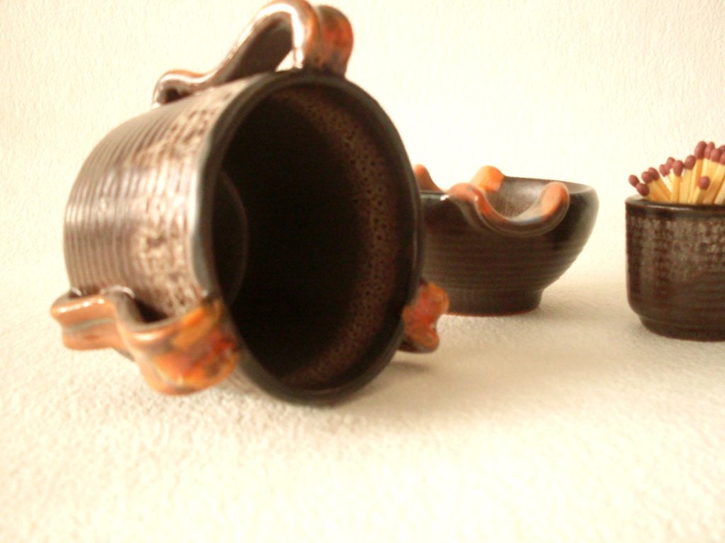 Vintage German Smoking Set, Ceramic Smoking Including Cigarette Pot ...