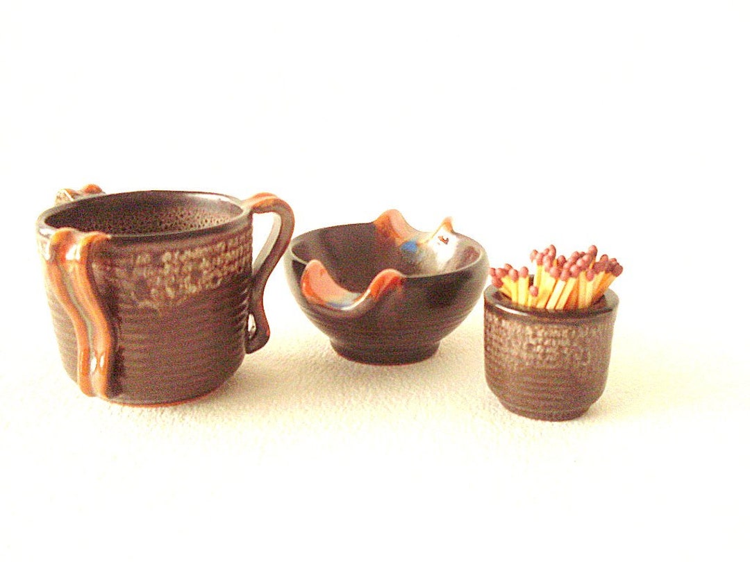Vintage German Smoking Set, Ceramic Smoking Including Cigarette Pot ...
