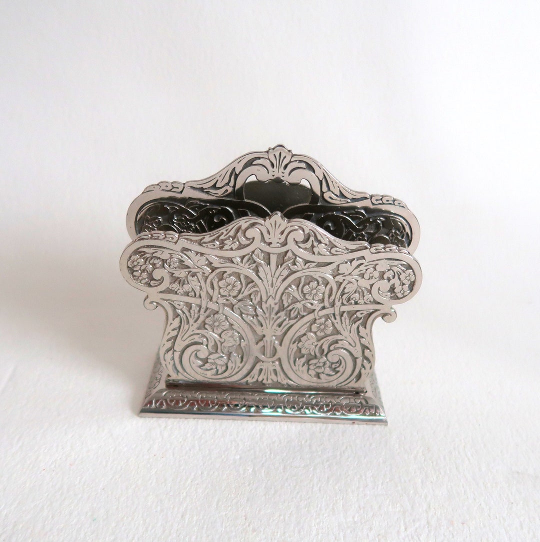 Art Nouveau Letter Stand, Decorative Highly Polished Cast Metal , Made ...