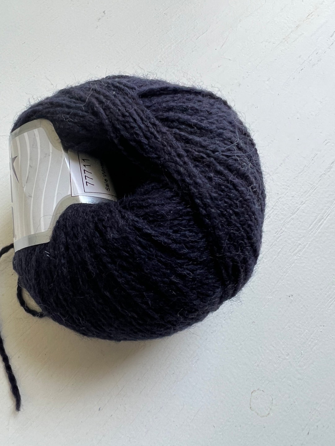 Dark Navy Wool Acrylic Blend Medium Weight Wool Acrylic Yarn 50 Gram ...