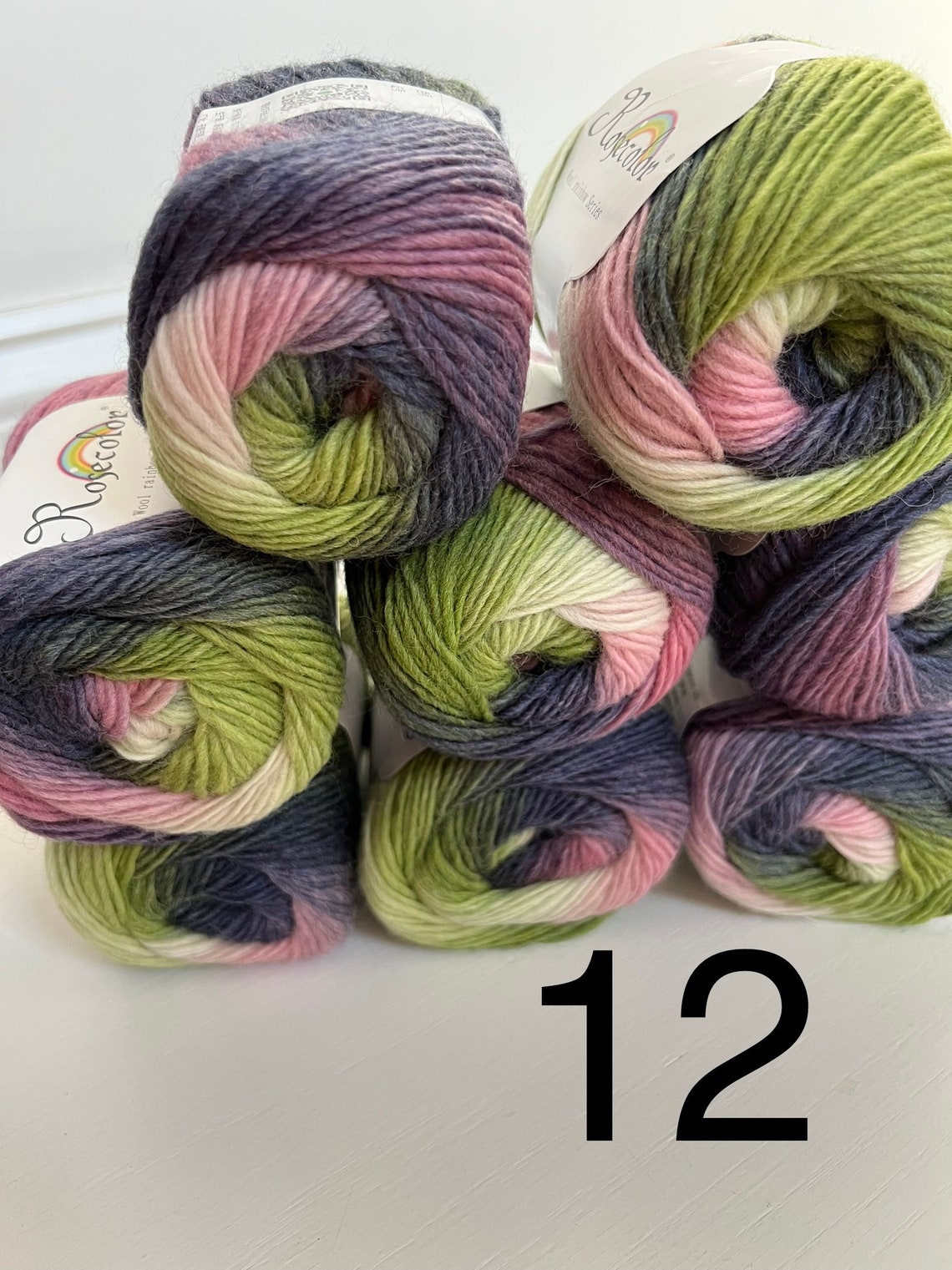 100% Wool Rainbow Collection Wool Yarn Rosecolor Wool Yarn - Etsy