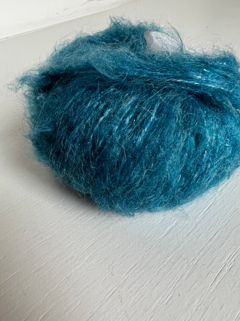 Mohair With Subtle Hint of Metallic Turquoise Fuzzy Turquoise - Etsy