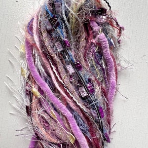 Happy Purple Art Yarn 30 Yards (total) Bundle of Novelty Yarn Fiber ...