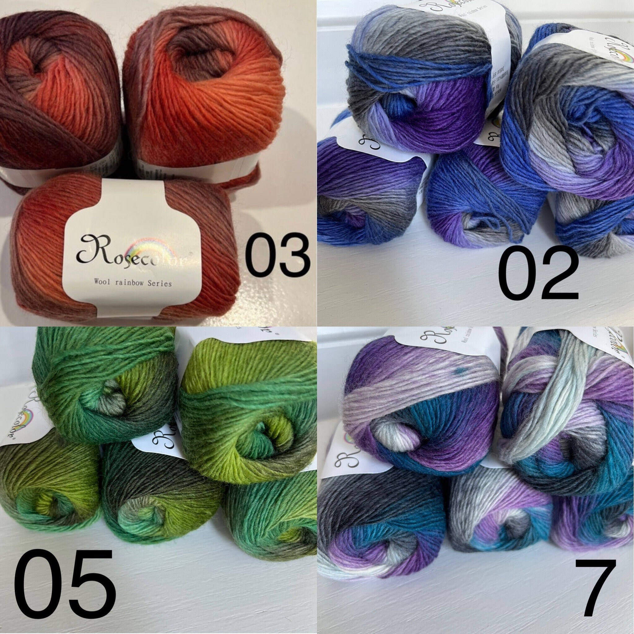 Rainbow Worsted Wool Yarn, Rosecolor, 50gr (196 Yards) - Etsy