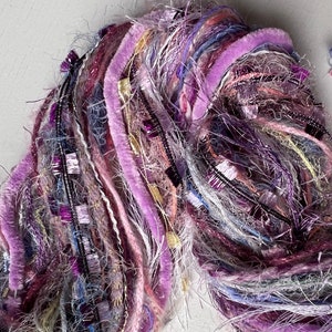 Happy Purple Art Yarn 30 Yards (total) Bundle of Novelty Yarn Fiber ...