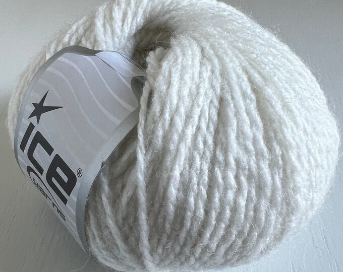 Wool Blend White Ice Yarn Wool Acrylic Yarn 50 Gram 185 Yards Medium ...