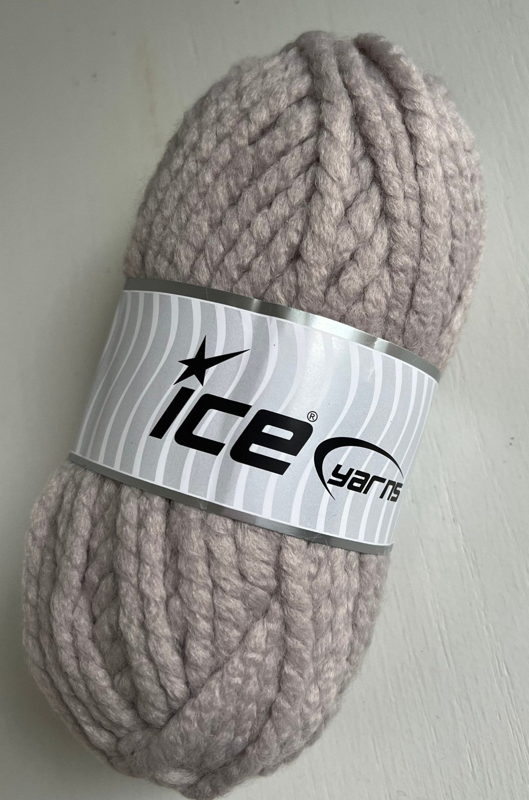 Super Chunky Super Bulky Beige Wool Acrylic Blend by Ice Yarn 100 Grams ...