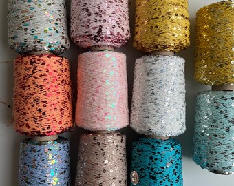 Double Sequins Cotton Yarn 6mm/3mm Thread Luxury Decorative - Etsy