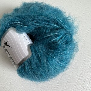 Mohair With Subtle Hint of Metallic Turquoise Fuzzy Turquoise Yarn ...