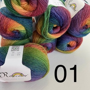 Rainbow Worsted Wool Yarn, Rosecolor, 50gr (196 Yards) - Etsy