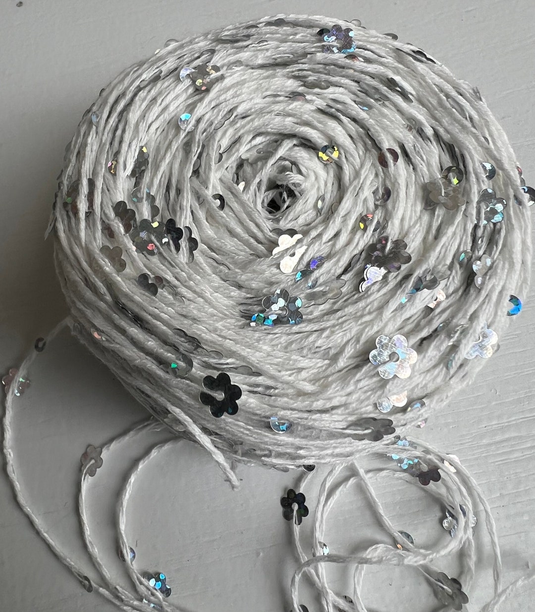 Sequin Cotton 50 Grams 164 Yards, 150 Meters, Yarn Luxury Cotton Yarn ...