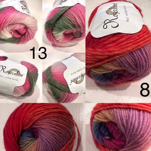 Rainbow Worsted Wool Yarn, Rosecolor, 50gr (196 Yards) - Etsy