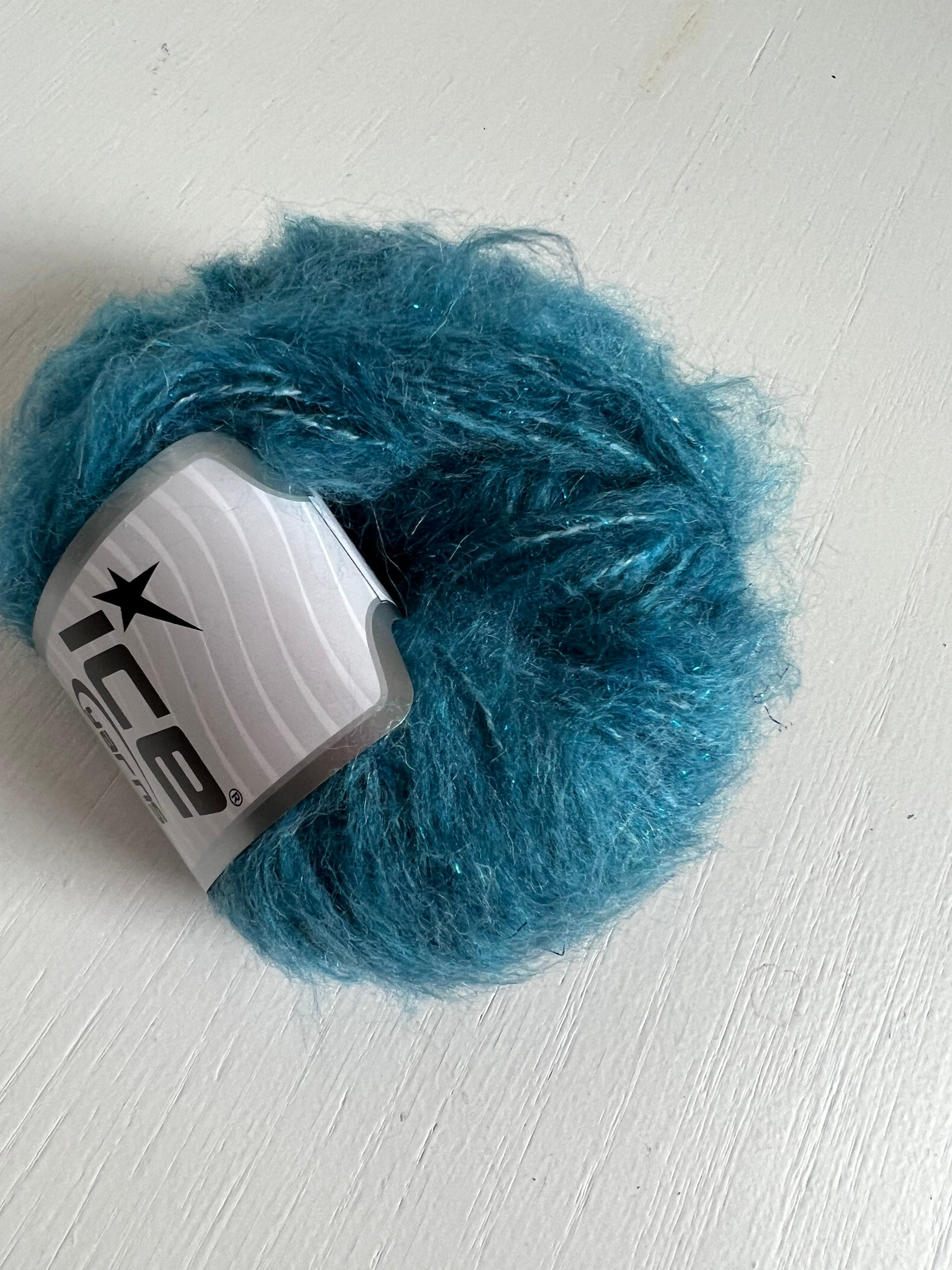 Mohair With Subtle Hint of Metallic Turquoise Fuzzy Turquoise - Etsy