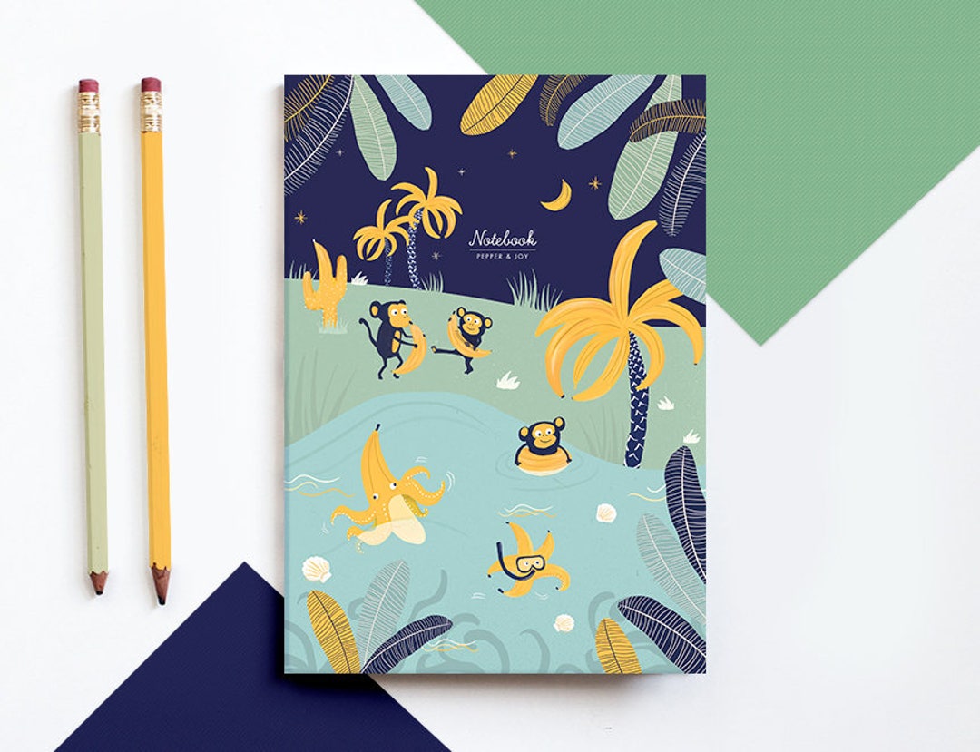 Notebook Travel Notebook Banana Island and Monkeys - Etsy