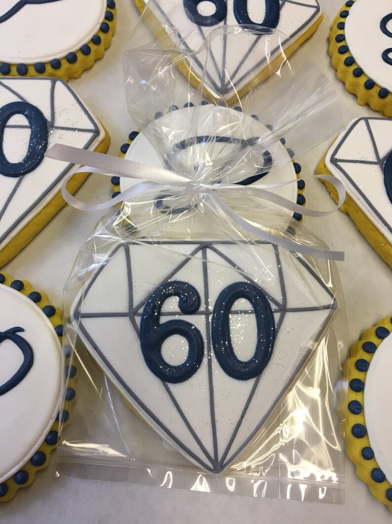 Diamond Cookies, Monogram Party Favor Cookies, Engagement Party Favor ...
