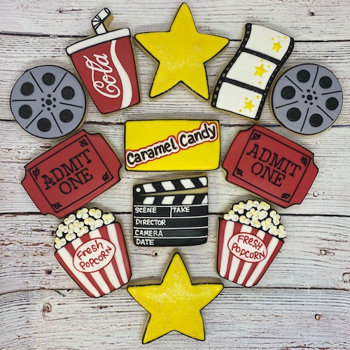 Movie Night Party Favors Movie Theme Cookies Movie Ticket - Etsy
