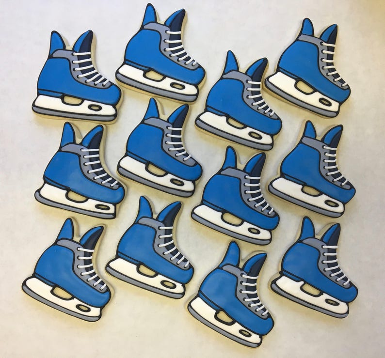 Hockey Skate Party Favors Ice Skate Cookies for Hockey | Etsy