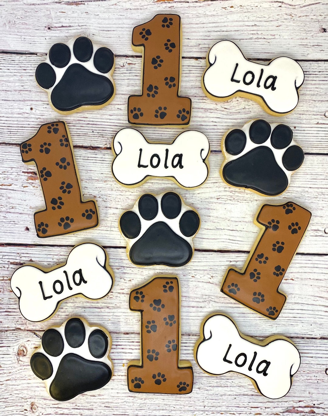 Dog Theme Party Favors, Birthday Party Favor Cookies, Paw Print Cookies ...