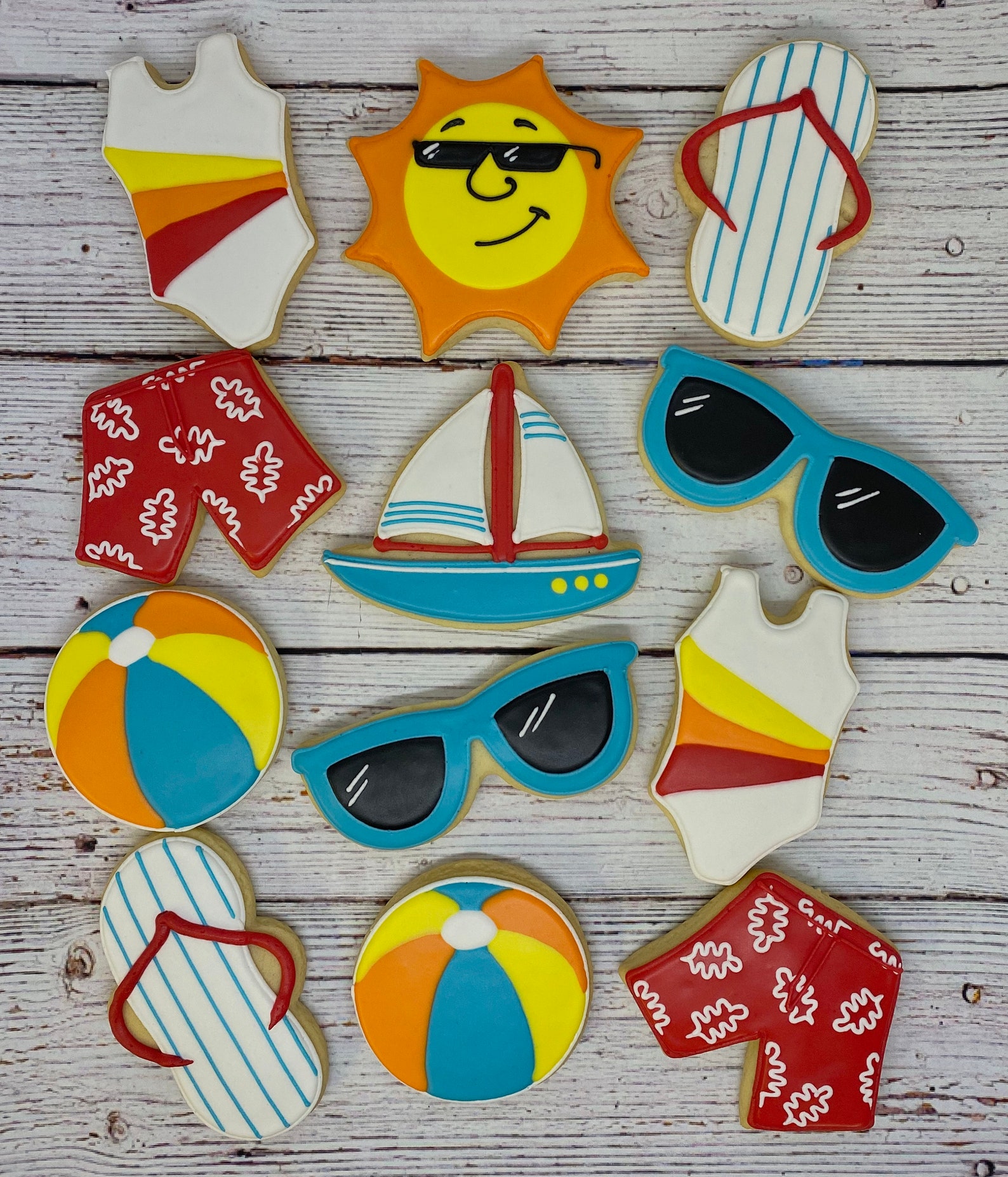 Summer Theme Party Favors, Beach Party Cookies, Beach Cookies, Summer ...