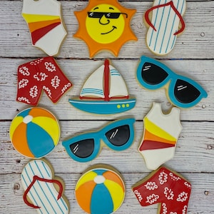 Summer Theme Party Favors, Beach Party Cookies, Beach Cookies, Summer ...