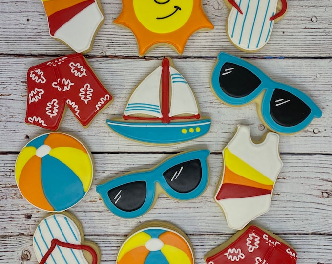 Summer Theme Party Favors Beach Party Cookies Beach Cookies | Etsy